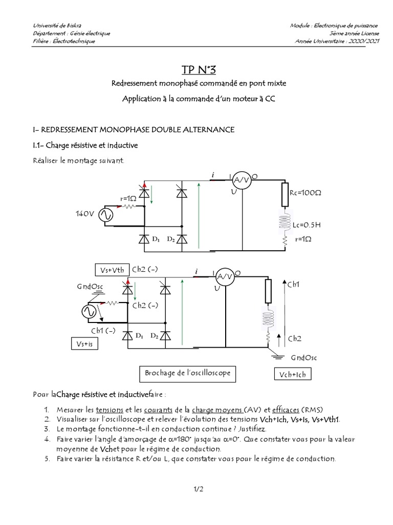 TP 03 | PDF | Redresseur | Obliger