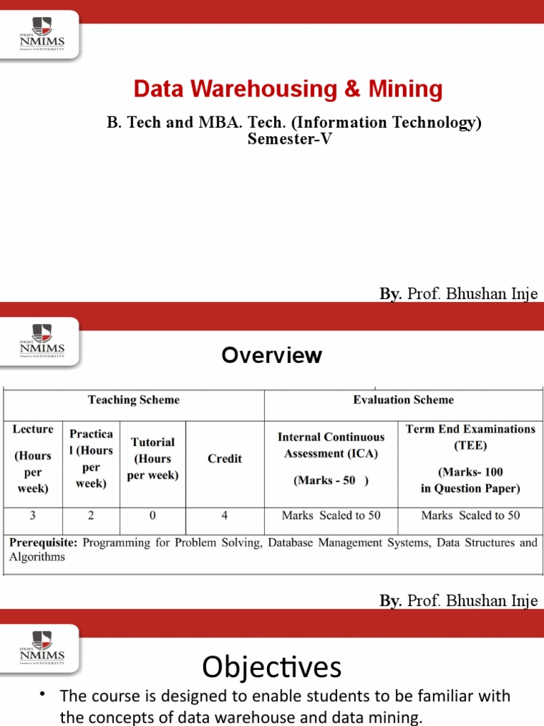 Data Warehousing & Mining: B. Tech and MBA. Tech. (Information Technology) Semester-V | PDF ...