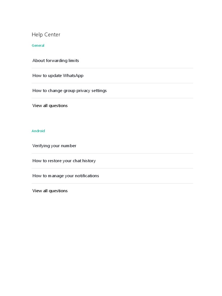 WhatsApp Help Center | PDF | Career & Growth | Business