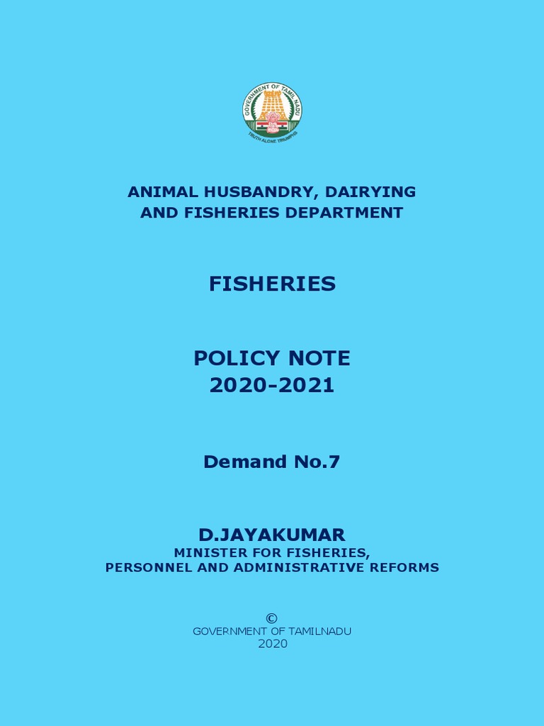 Fisheries - Policy Note 2020-21 - English 4605 | PDF | Aquaculture ...
