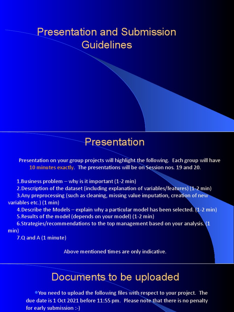 Project Submission Guidelines | PDF