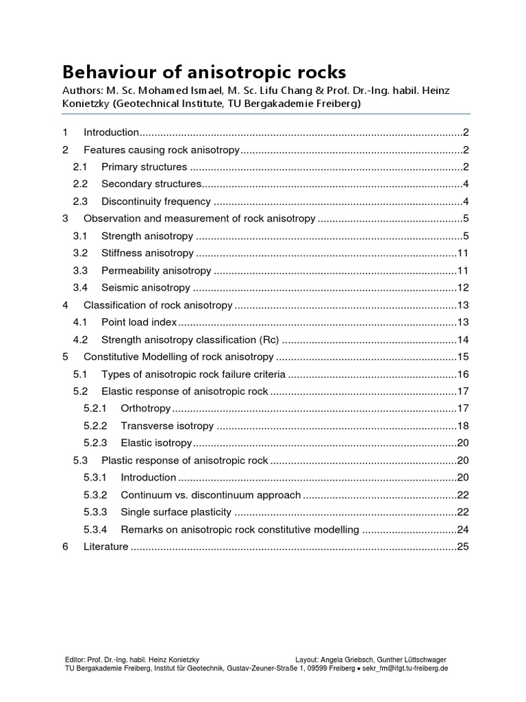 24 Behaviour of Anisotropic Rocks 0 | PDF | Chemistry | Anisotropy