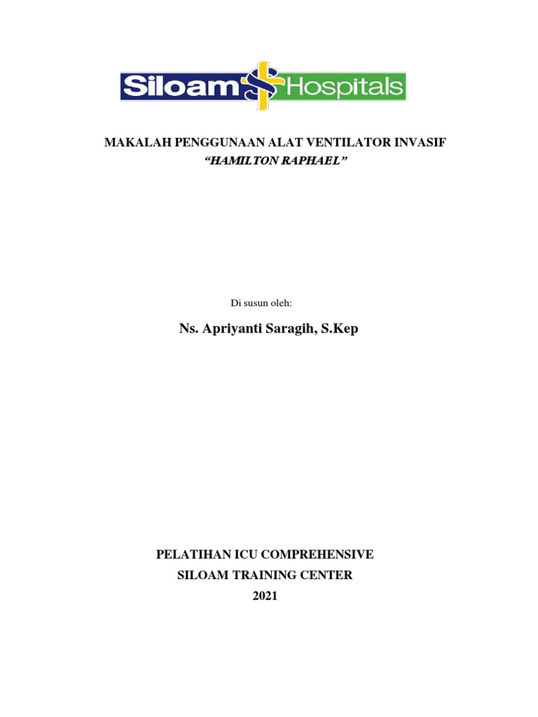 Makalah Ventilator Raphael PDF | PDF