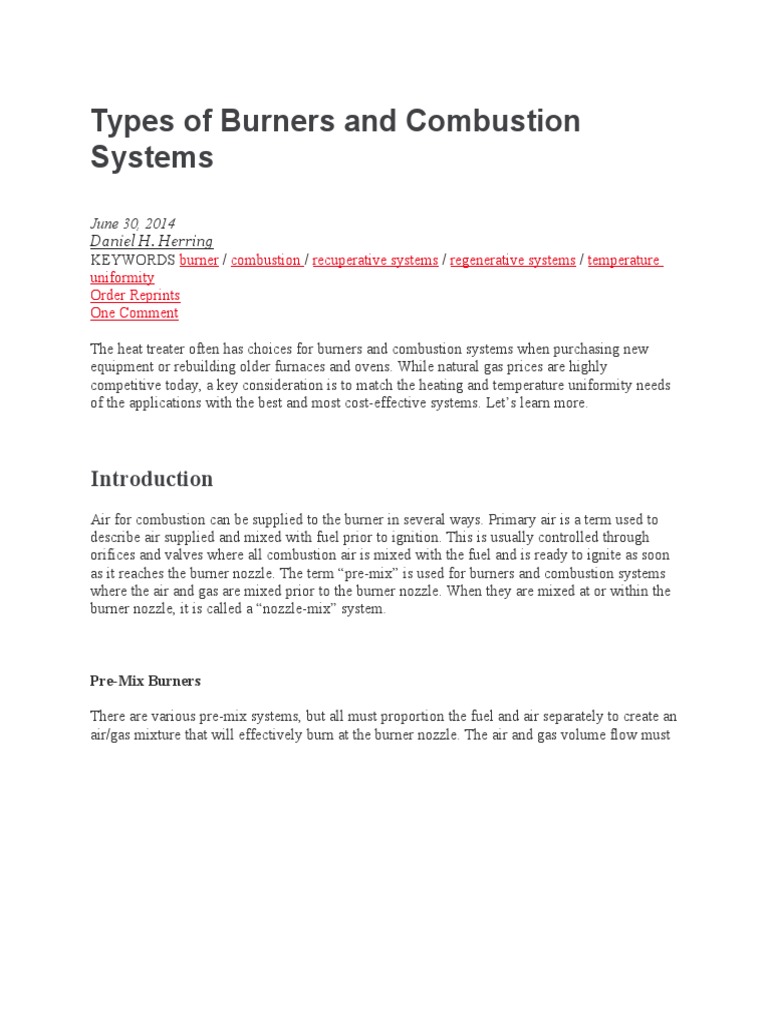 Types of Burners and Combustion Systems - HEATER TREATER IMPORTANT ...