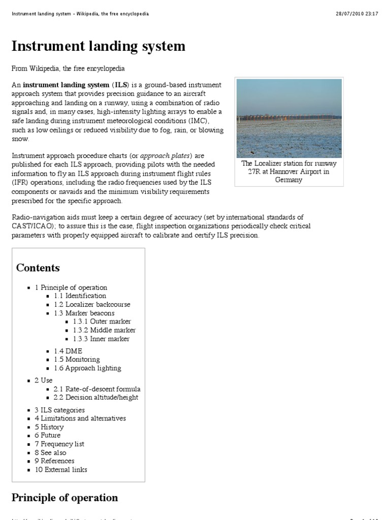 Instrument Landing System - Wikipedia, The Free Encyclopedia | PDF ...