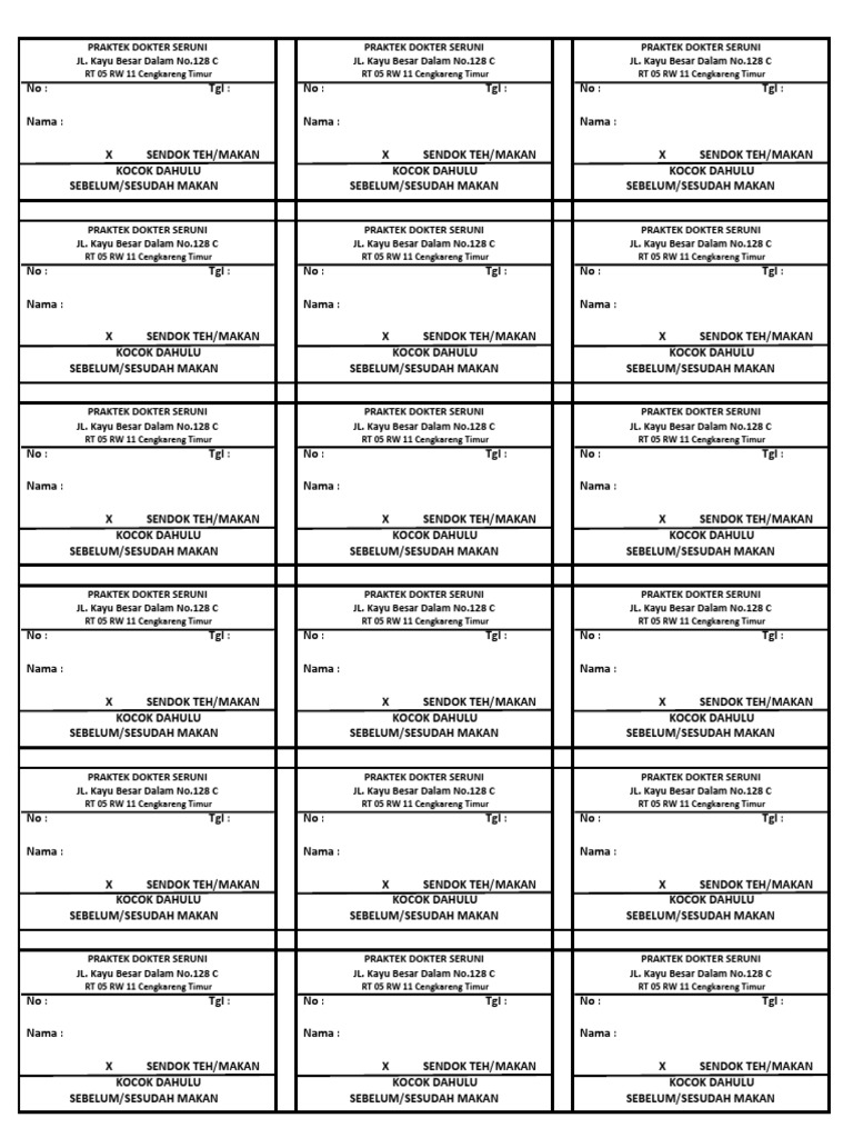 Etiket Putih Klinik | PDF