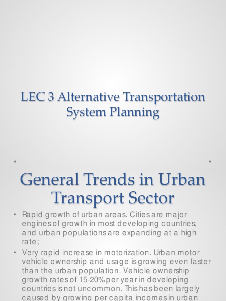 Urban Alternative Transportation Trends | PDF | Public Transport ...