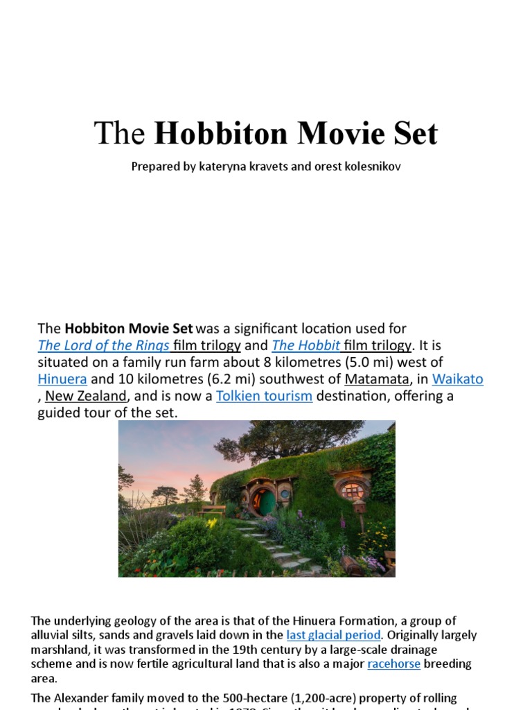 The Hobbiton Movie Set: Prepared by Kateryna Kravets and Orest ...