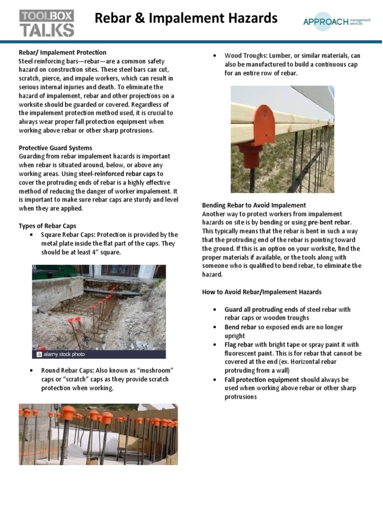 Rebar Impalement Hazard Protection Guide | PDF | Civil Engineering ...