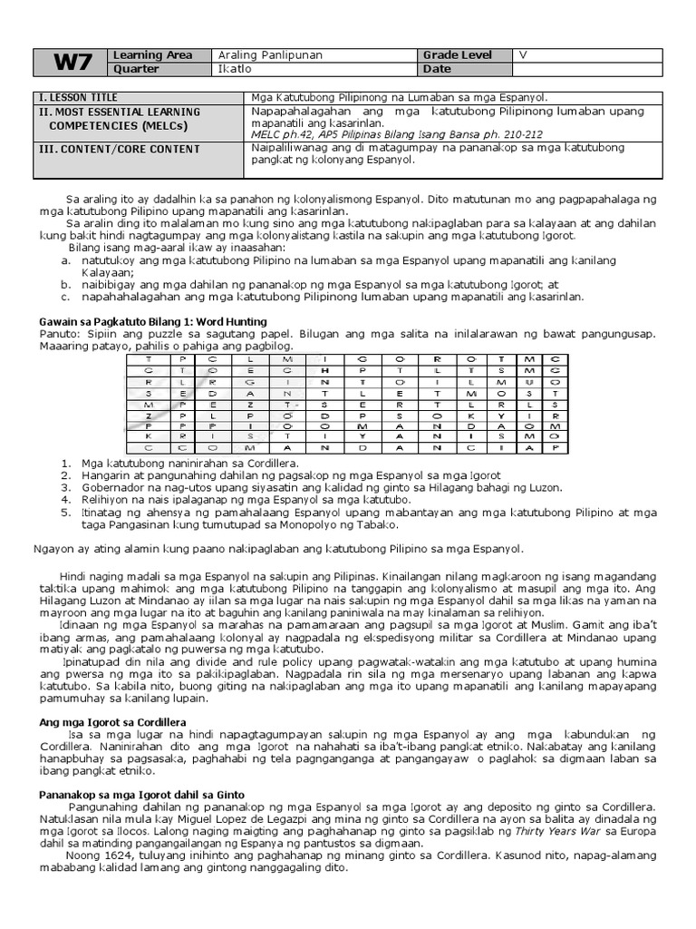 LeaP AP G5 Week7 Q3 | PDF