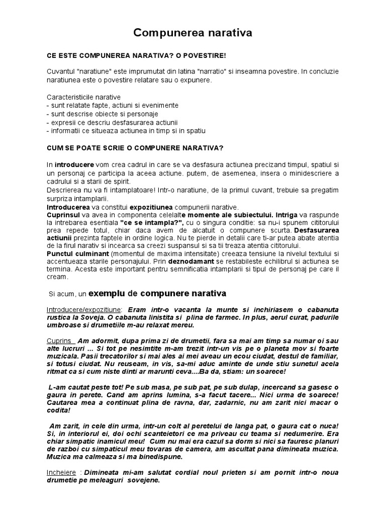 Compunerea Narativa | PDF