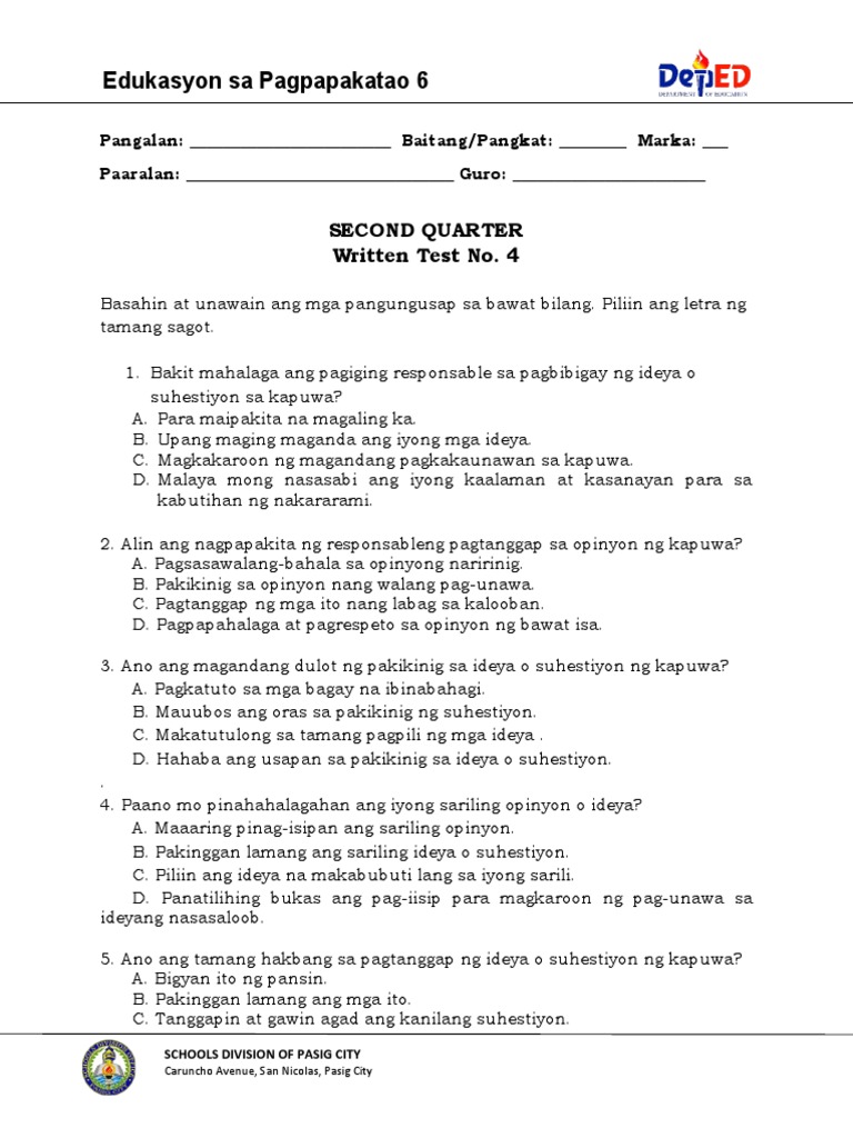 EsP6 Q2 WW4 FINAL | PDF