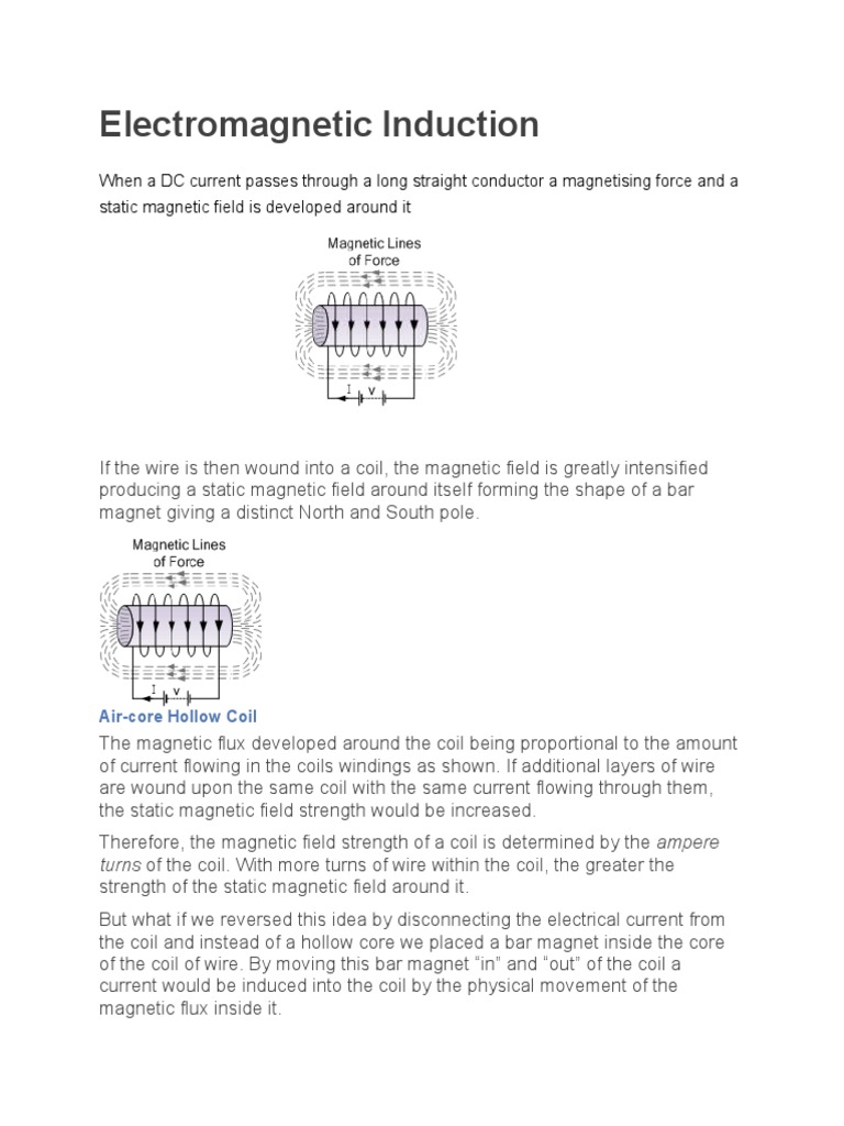 Electromagnetic Induction Basics | PDF | Electromagnetic Induction | Inductor
