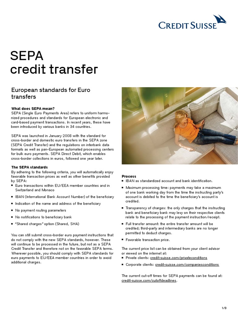 Sepa Credit Transfer: European Standards For Euro Transfers | PDF ...