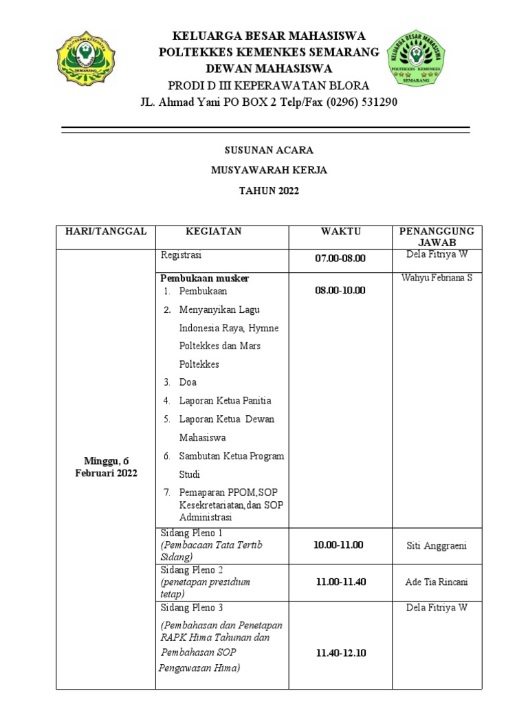 Rundown Peserta PMPS 2022 | PDF