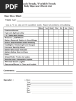 Reach Truck Daily Operator Checklist 2 | PDF