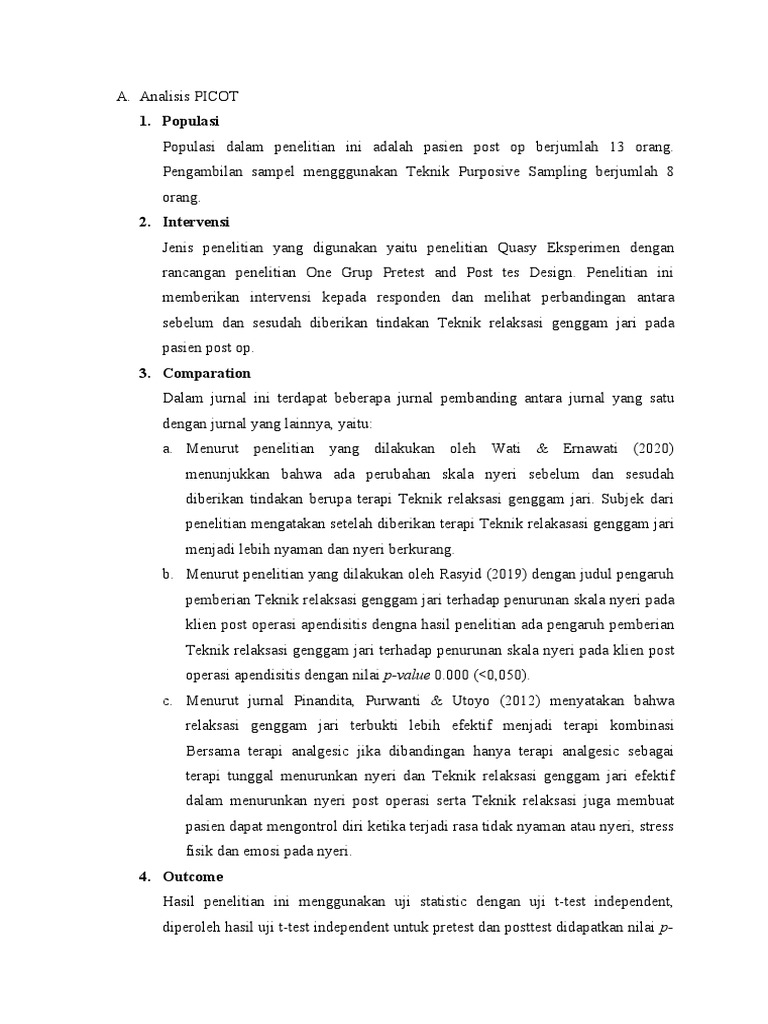 Analisis PICOT | PDF