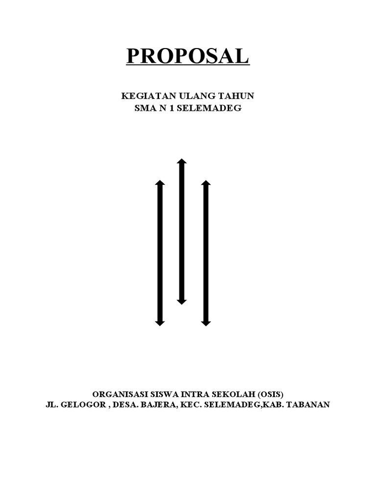 Proposal HUT ke-38 SMAN 1 Selemadeg | PDF