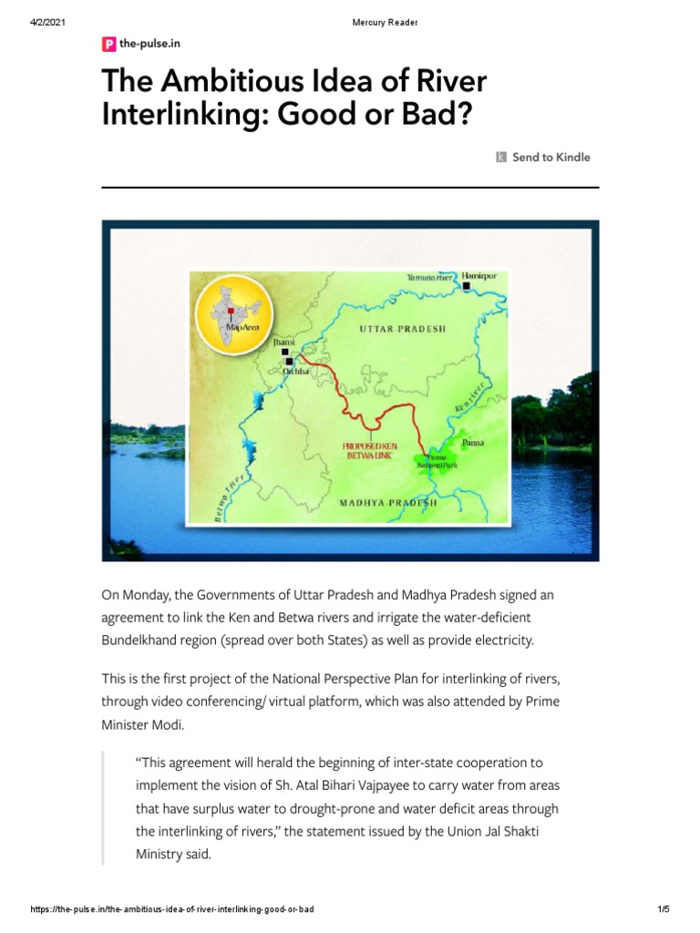 The Ambitious Idea of River Interlinking Good or Bad | PDF ...