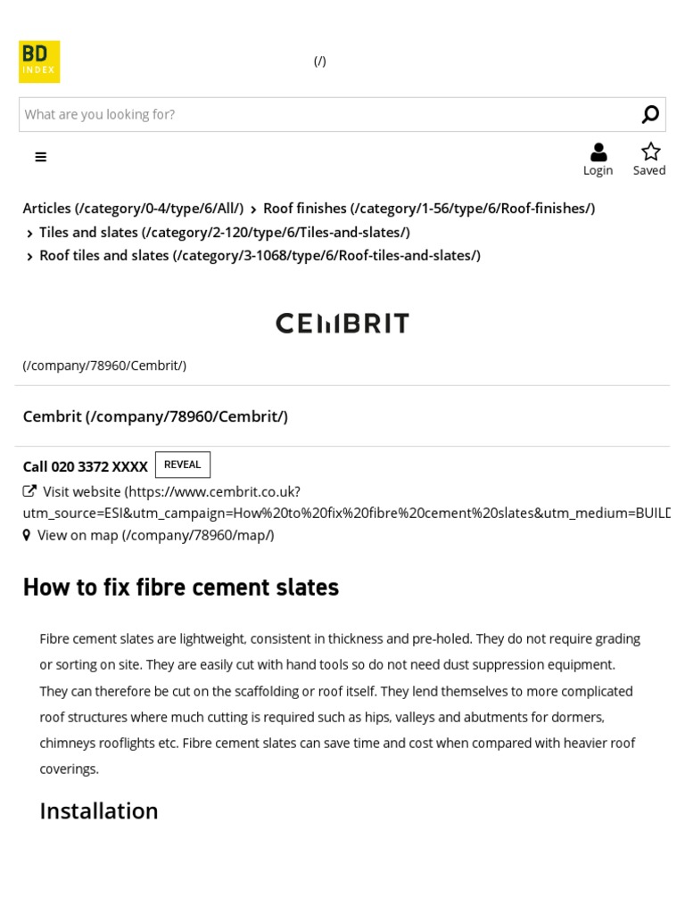 How To Fix Fibre Cement Slates - Cembrit - ESI Building Design | PDF ...