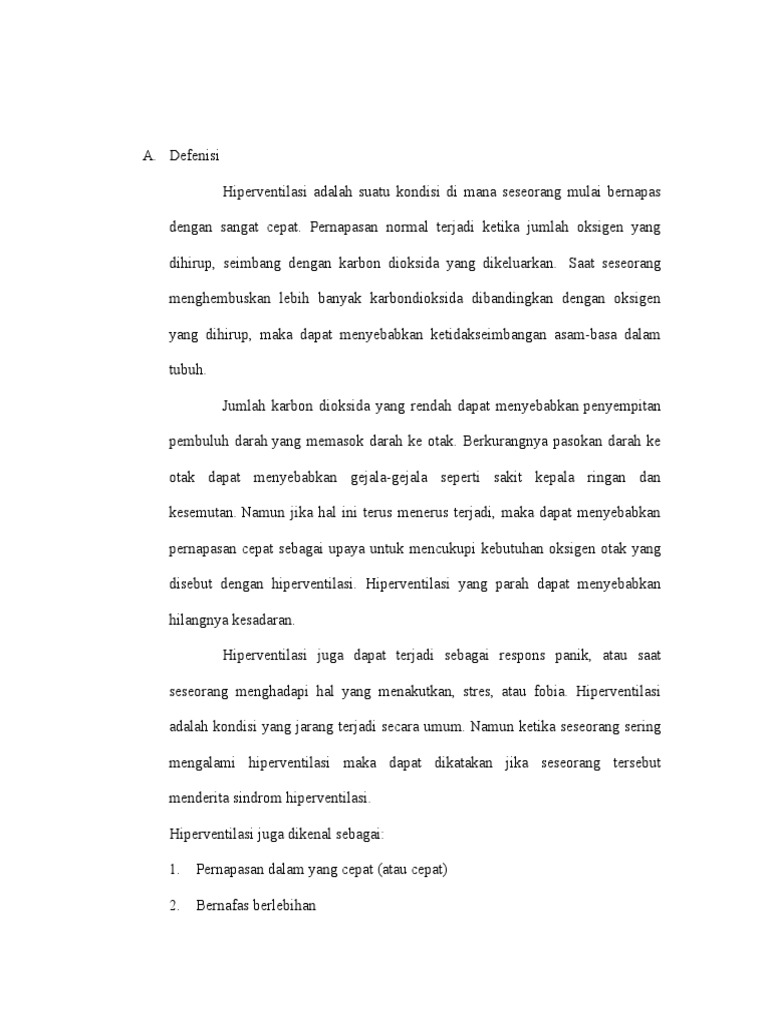 Panduan Lengkap Hiperventilasi | PDF | Kesehatan Holistik | Sains ...