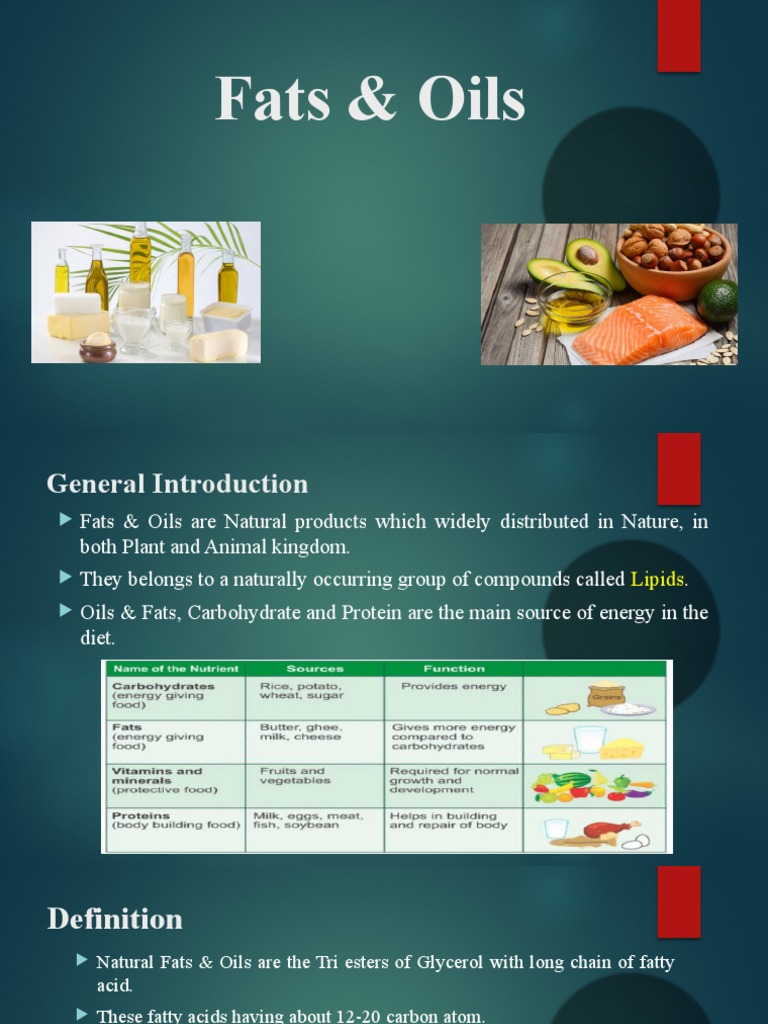 Fats & Oils Introduction | PDF | Triglyceride | Fat