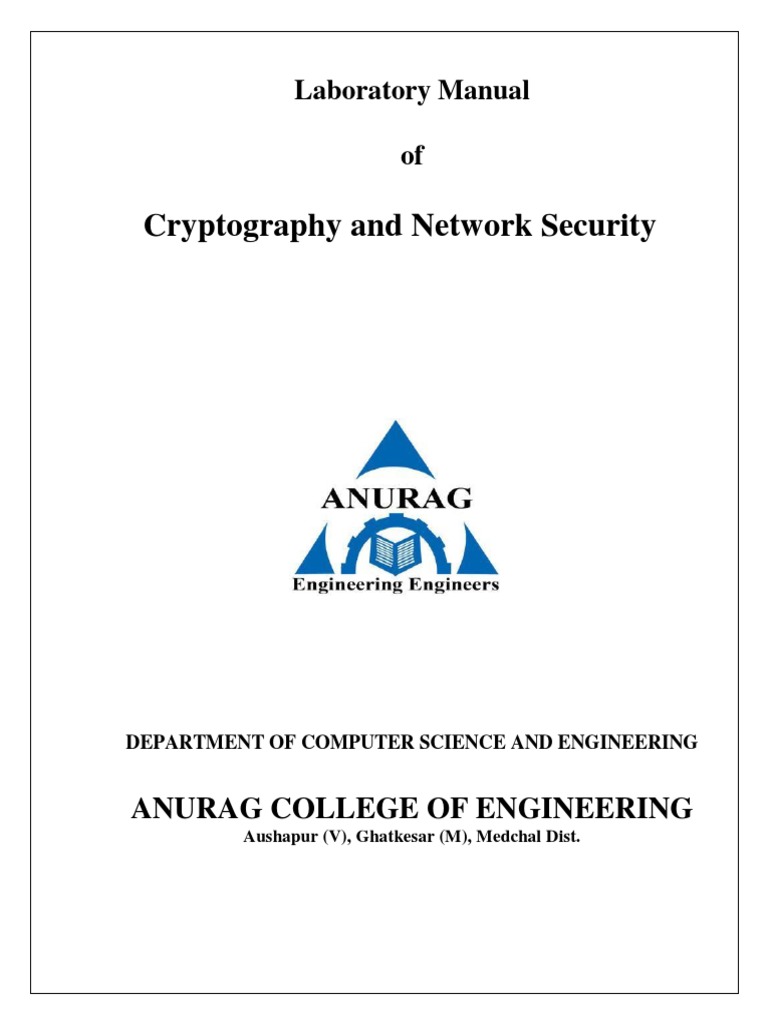 Cryptography and Network Security: Laboratory Manual of | PDF | Cipher | Encryption