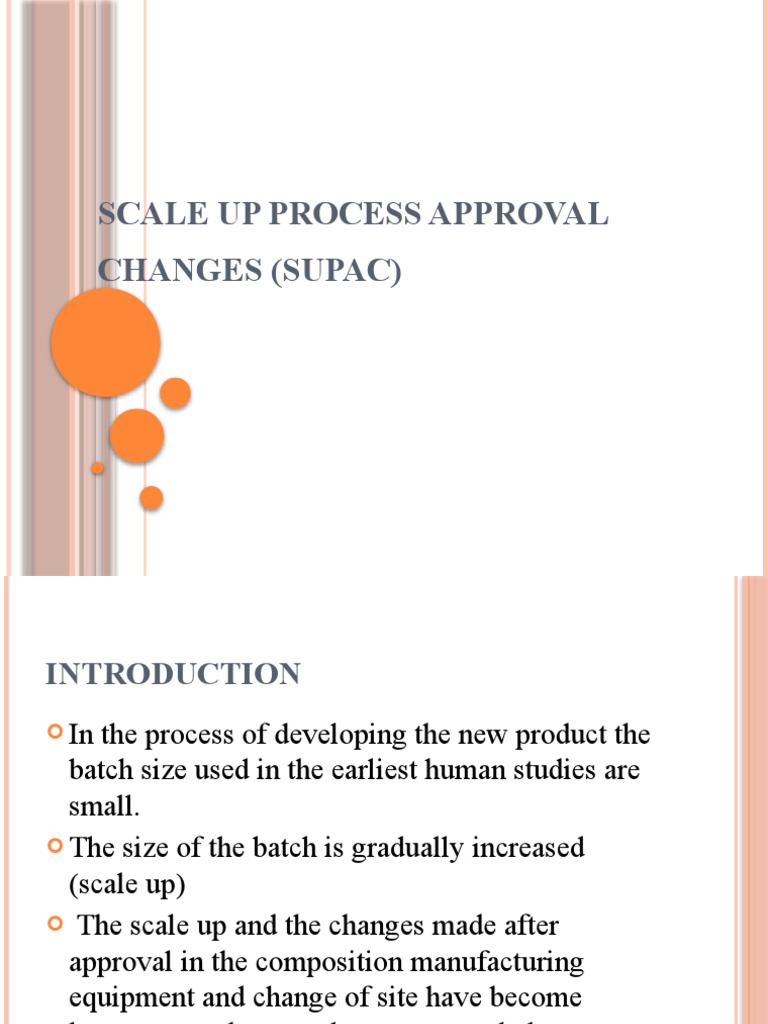 SUPAC | PDF | Pharmaceutical Formulation | Physical Sciences