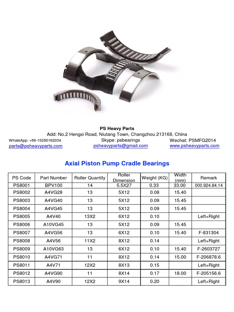 Axial Piston Pump Cradle Bearings | PDF | Mechanical Engineering | Machines