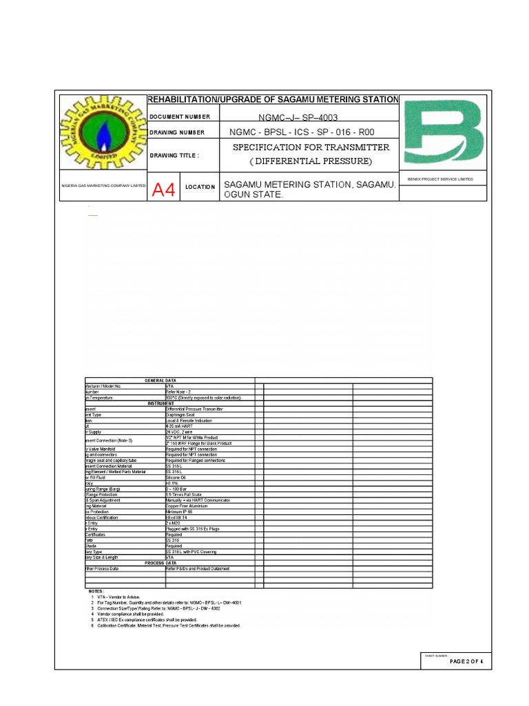 Specification For Transmitter (2) | PDF
