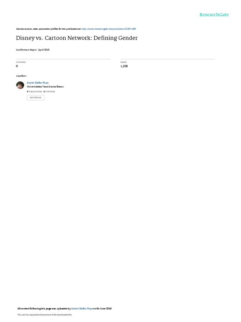 Disney Vs Cartoon Network Defining Gender | PDF | Gender Studies | Gender