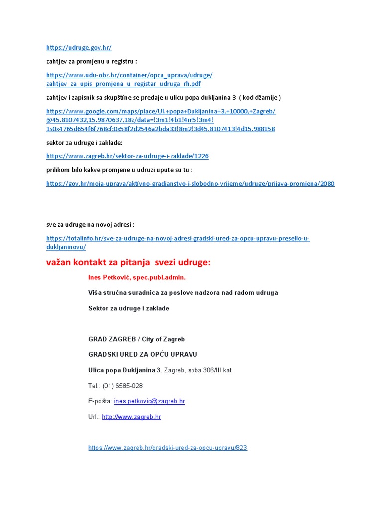 Linkovi Za Udruge | PDF