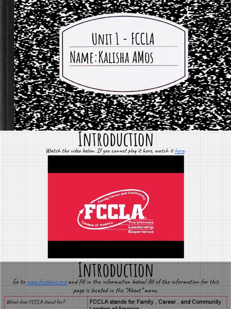 FCCLA Guide for Students | PDF | Home Economics | Communication