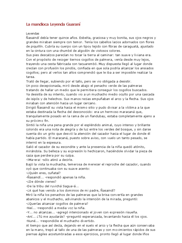 La Leyenda de la Mandioca Guaraní | PDF