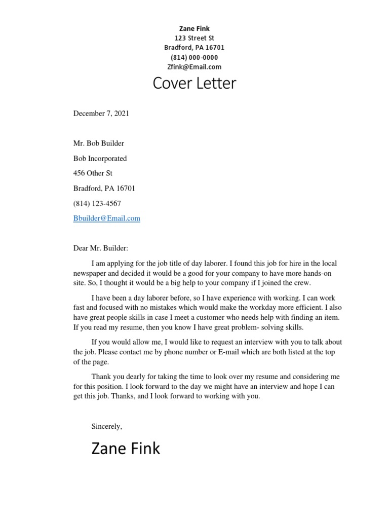 Cover Letter-1 | PDF