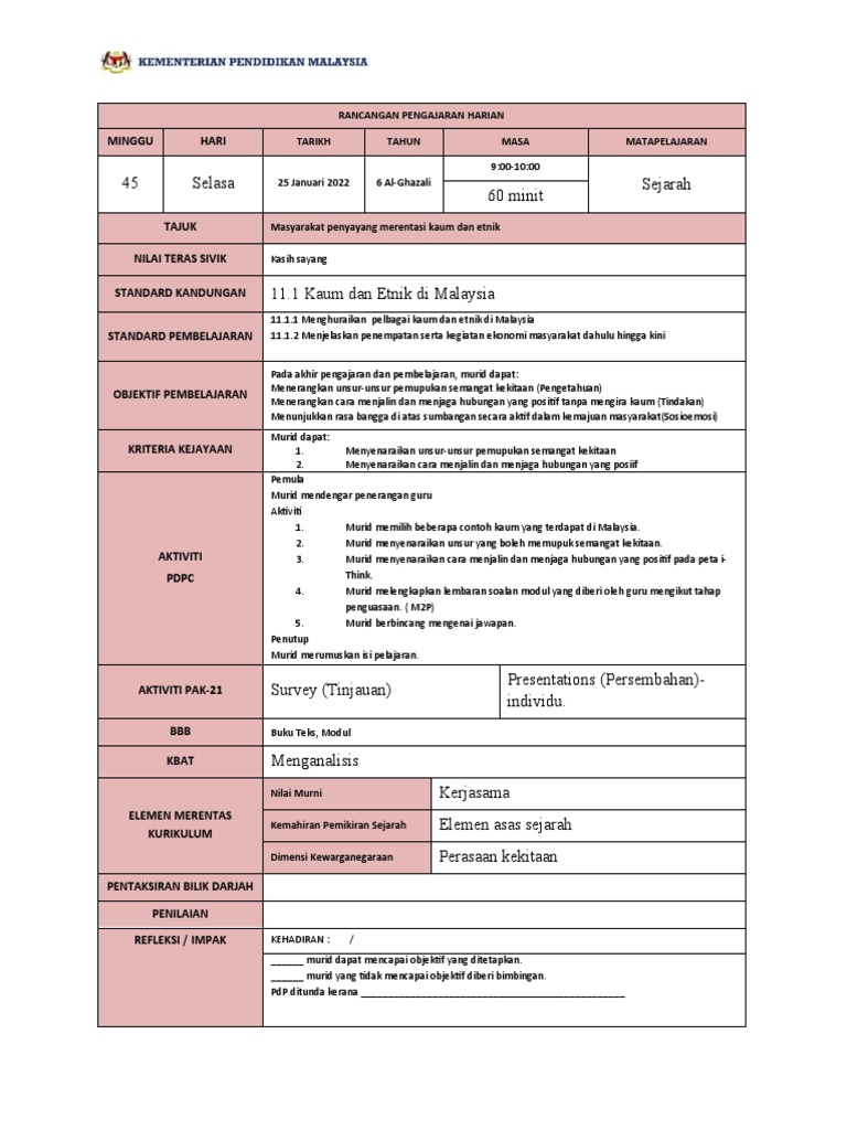 RPH Sivik SEJ T6 | PDF