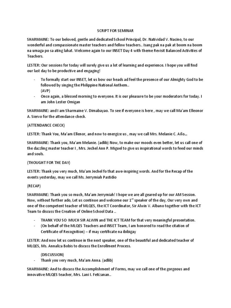 Revisiting Balanced Activities for Teachers: A Recap of the 4-Day INSET ...