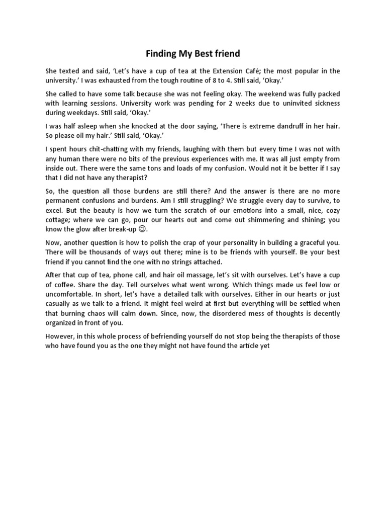 Finding My Best Friend! | PDF