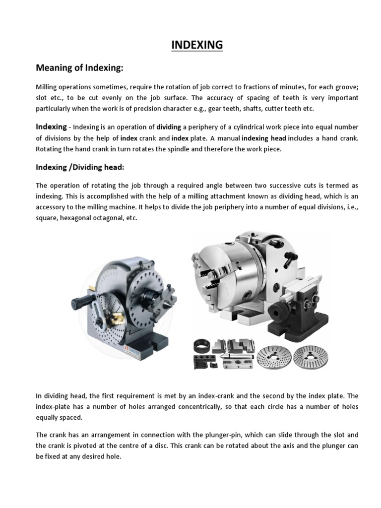 Indexing | PDF | Gear | Equipment
