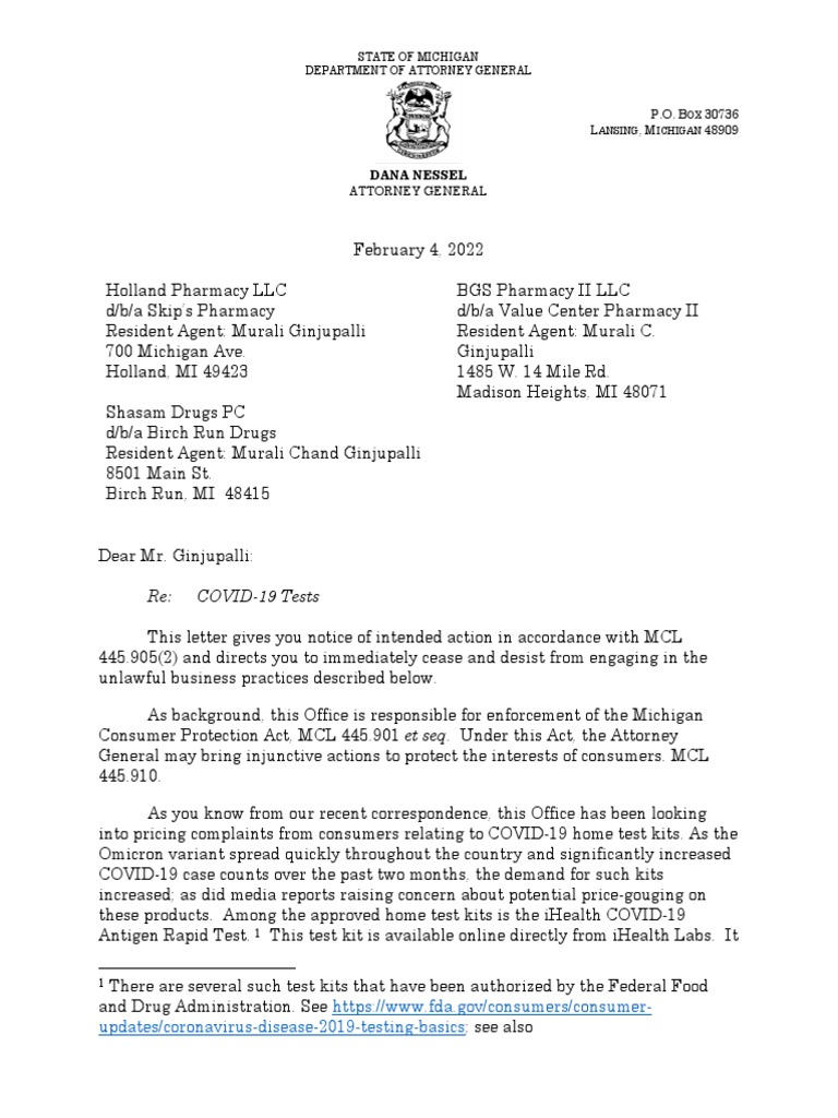 Notice of Intended Action With Attachments-Revised 747346 7 | PDF ...