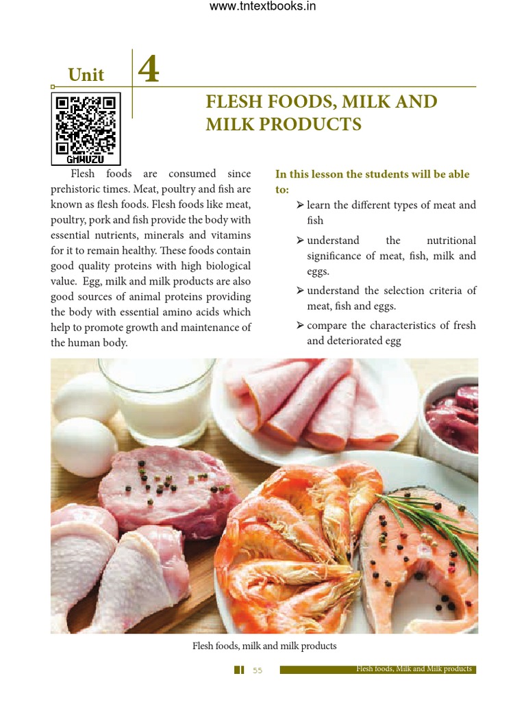Flesh Foods, Milk and Milk Products Unit: WWW - Tntextbooks.in | PDF ...