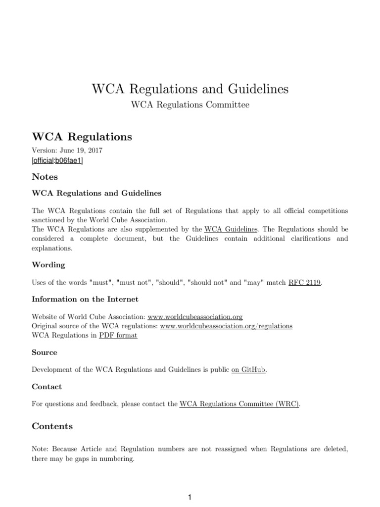 Wca Regulations and Guidelines | PDF | Logic Puzzles