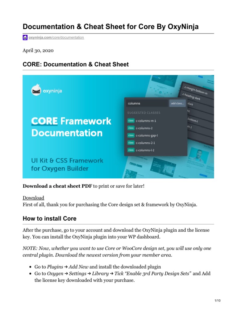 Documentation & Cheat Sheet For Core by Oxyninja | PDF | Icon (Computing) | Computing