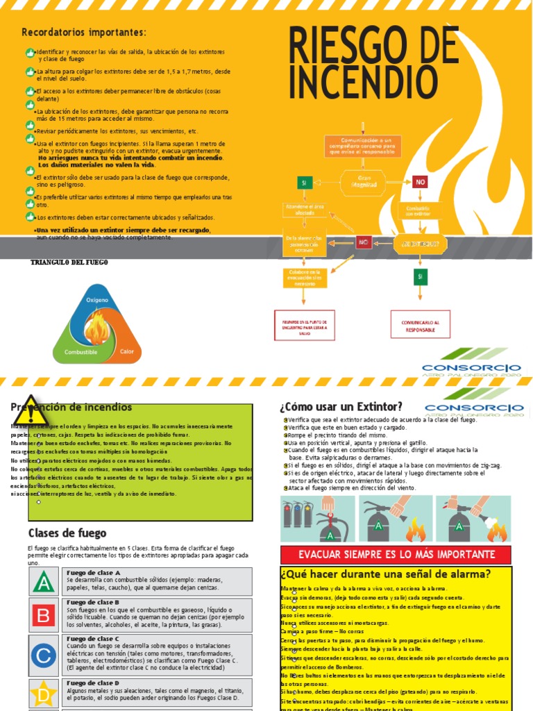 Folleto Riesgo de Incendio | PDF | Incendios | Química
