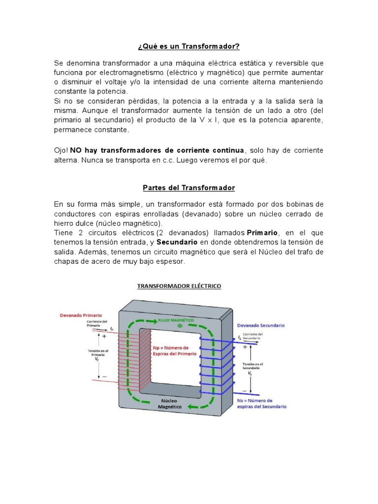 Qué Es Un Transformador | Descargar gratis PDF | Transformador ...