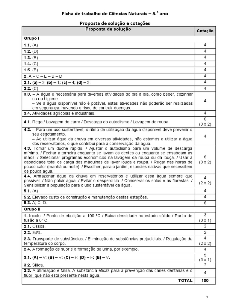 Correção Da Ficha Pdf