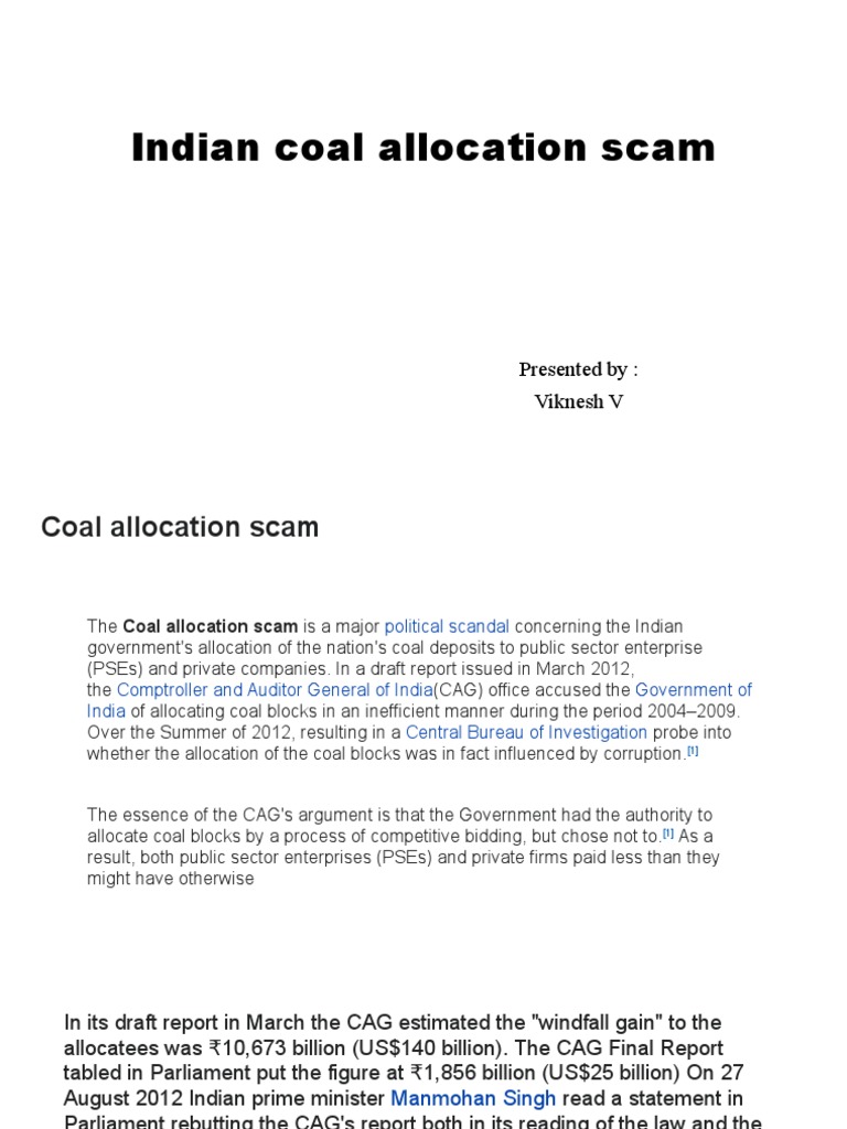 Indian Coal Allocation Scam | PDF | Government