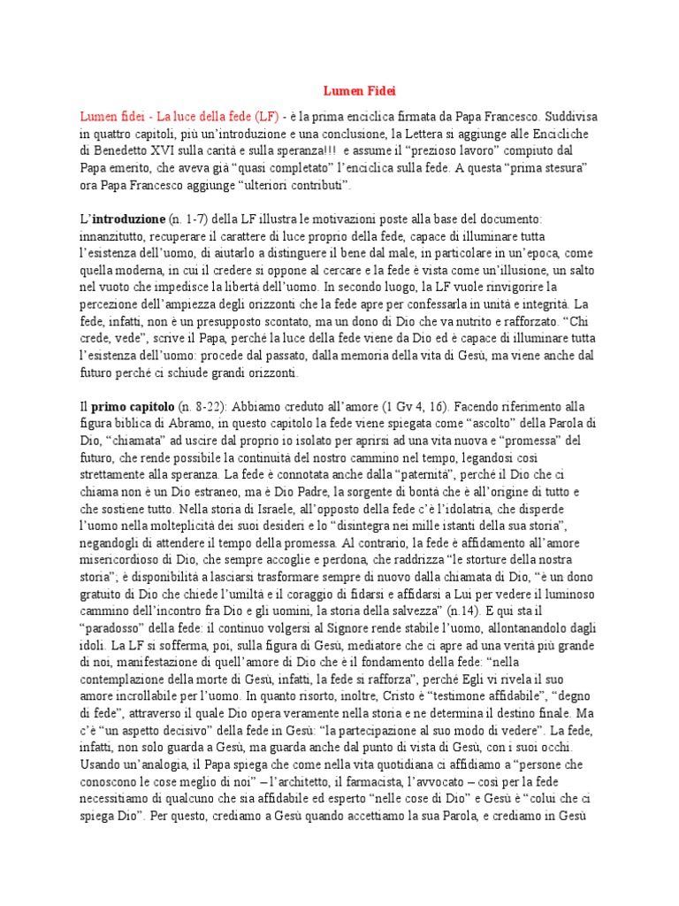 Lumen Fidei Papa Francesco | PDF