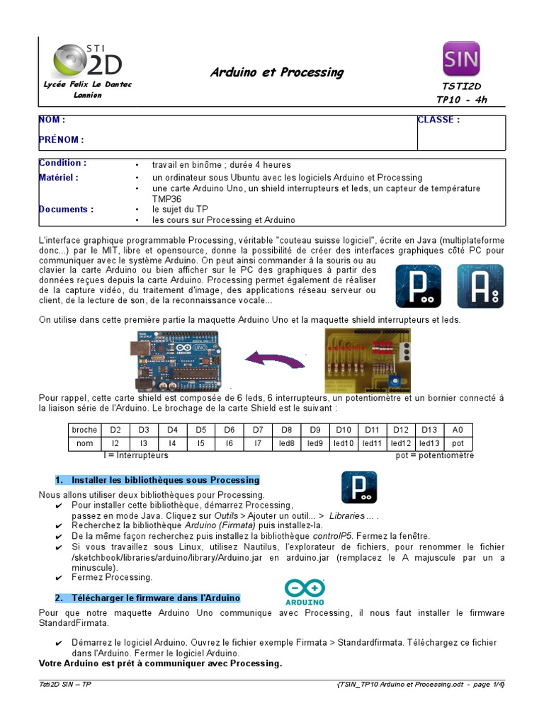Processing Arduino Pdf Arduino Interface Graphique
