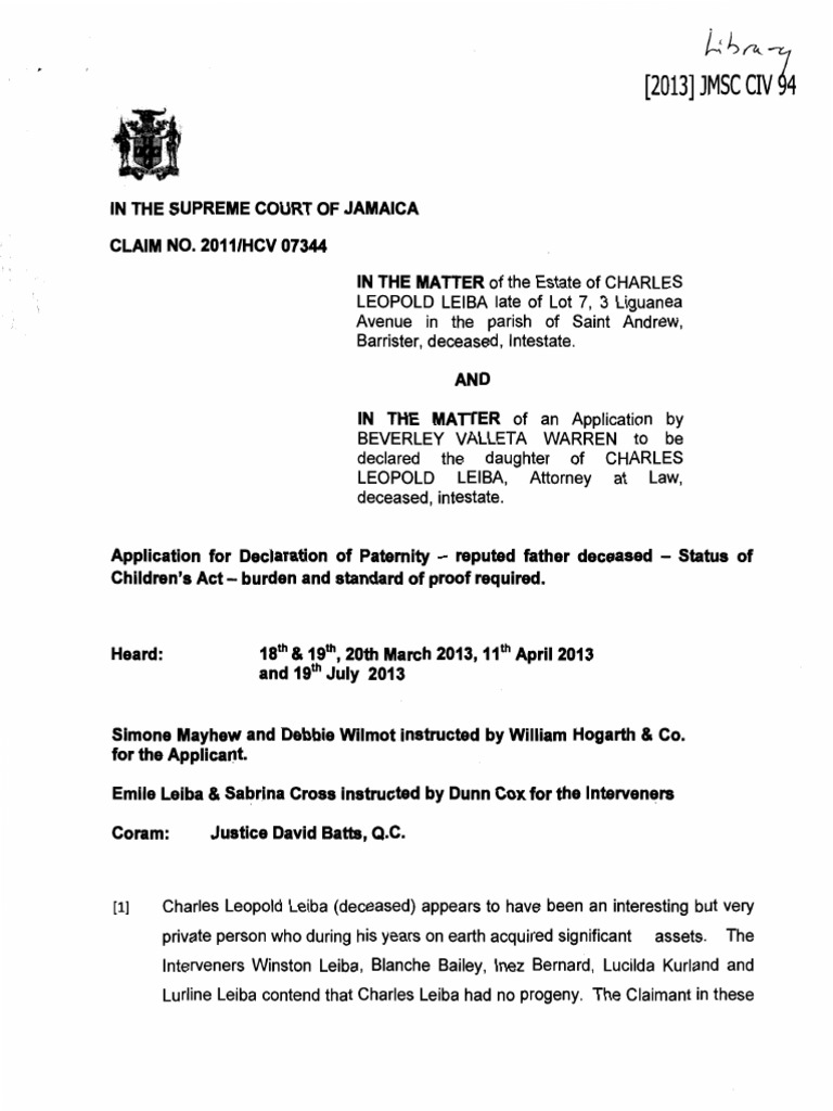 Charles Leopold Leiba Case | PDF